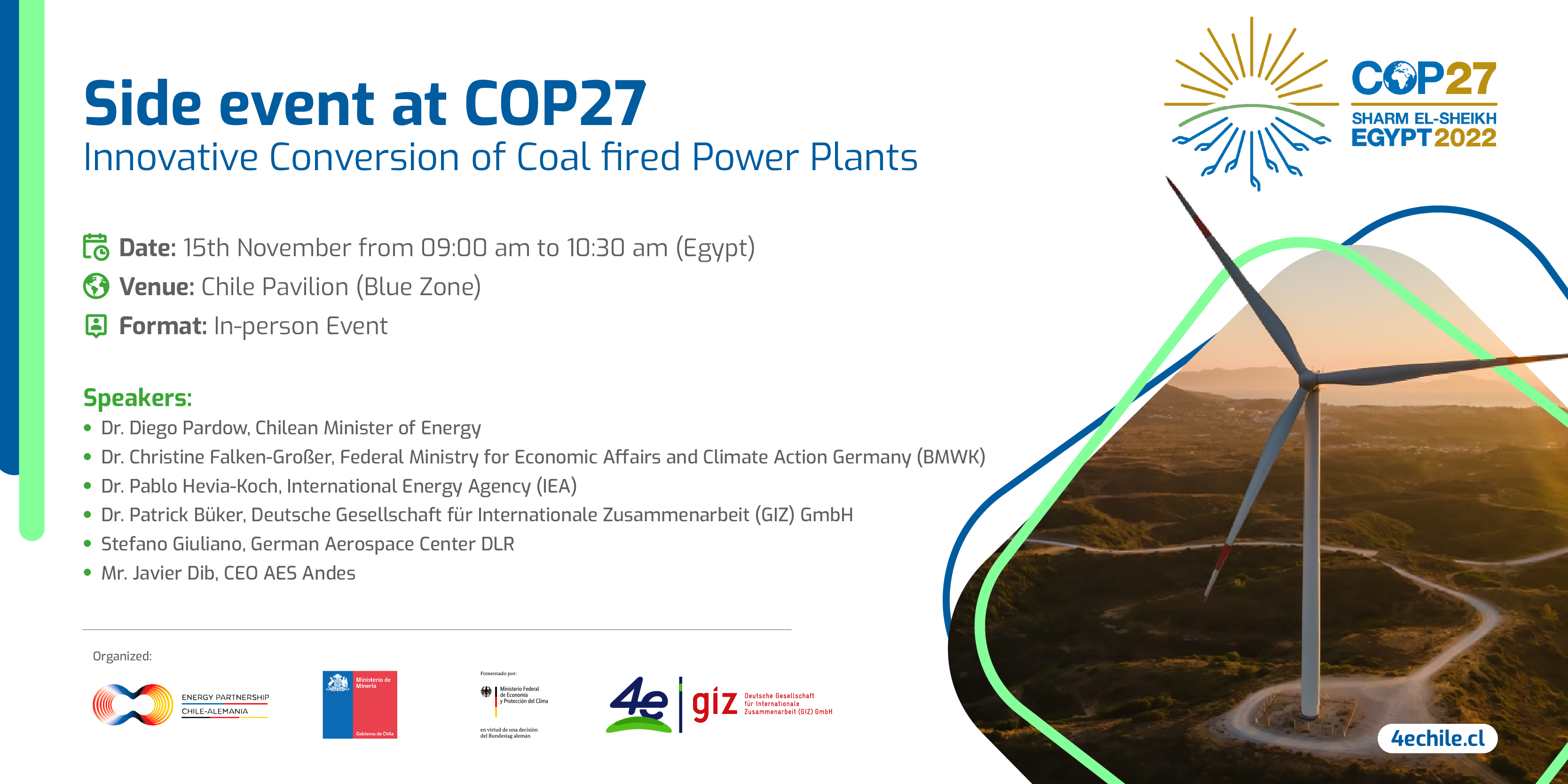 COP27: Side event "Innovative Conversion of Coal fired Power Plants" | Energy Partnership Chile ...